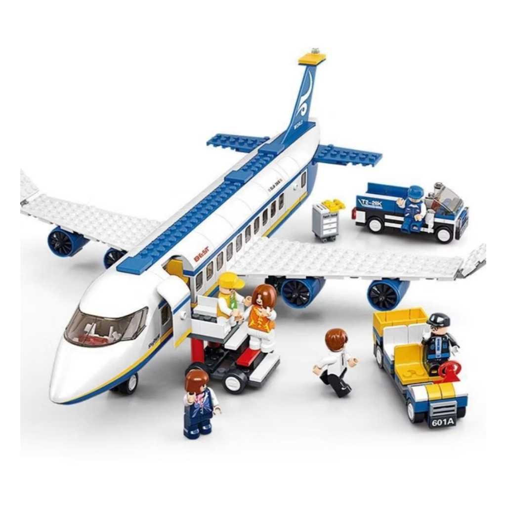 Compatível com Lego Aeronave Militar de combate Airbus aviao azul com 7 ...