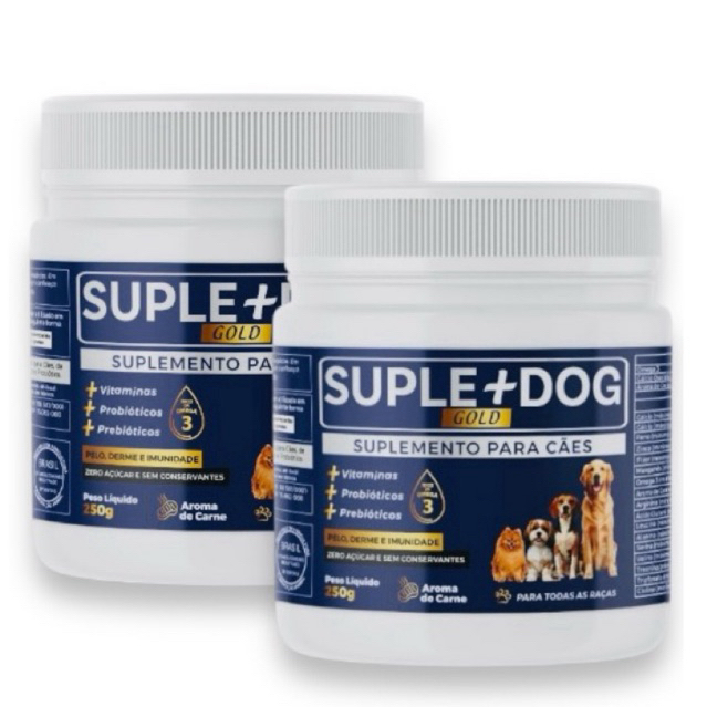 Suplemento Para Cães Suplemais Dog Gold 2 Potes 250g - Pelo Derme ...