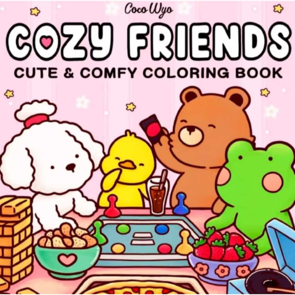 Livro de Colorir Cozy Friends 120 Gramatura Caderno de Desenho Bobbie ...
