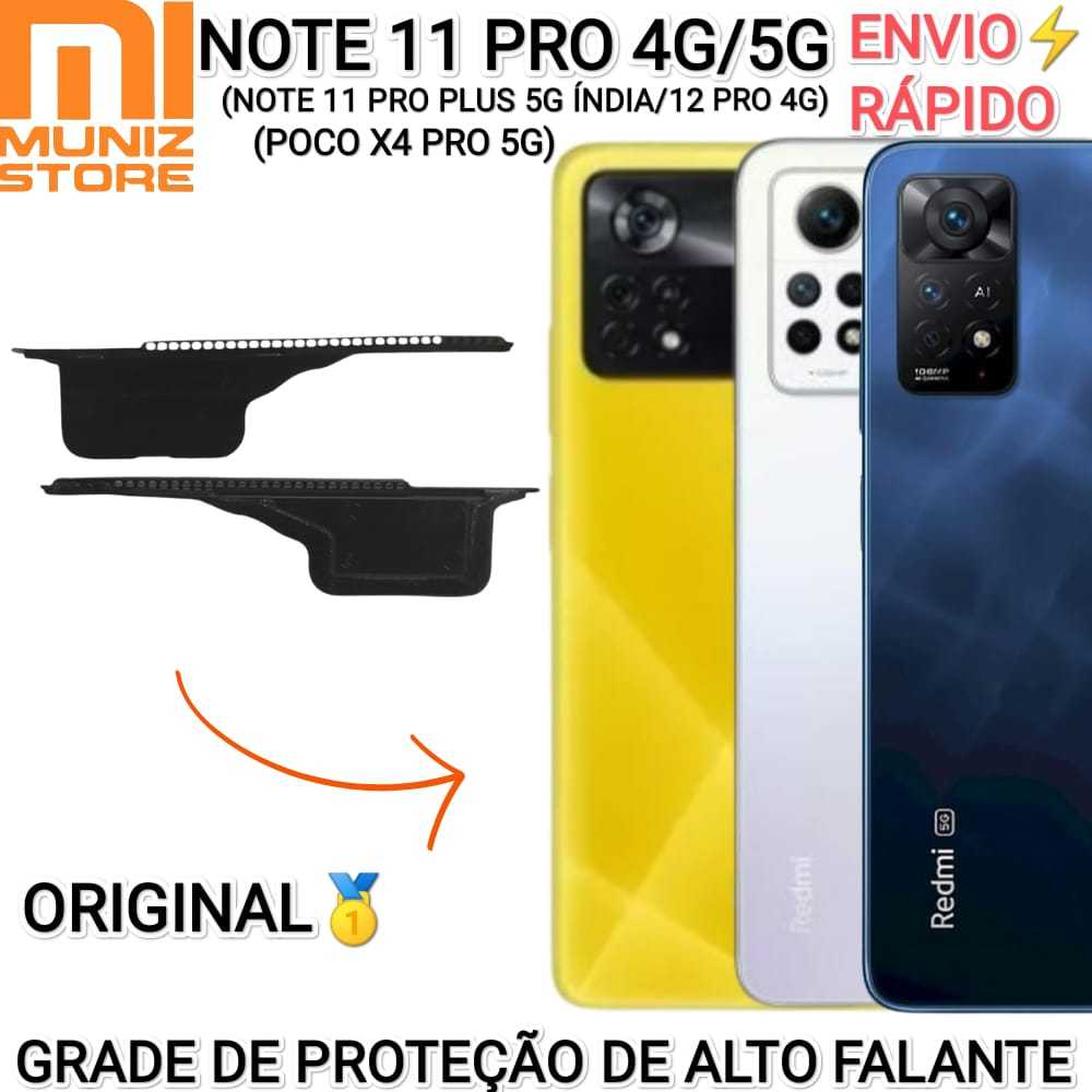 Protetor Redmi Note 11 Pro 4G/5G/Plus 5G/Note 12 Pro 4G/Poco X4 Pro 5G Grade Alto Falante ...
