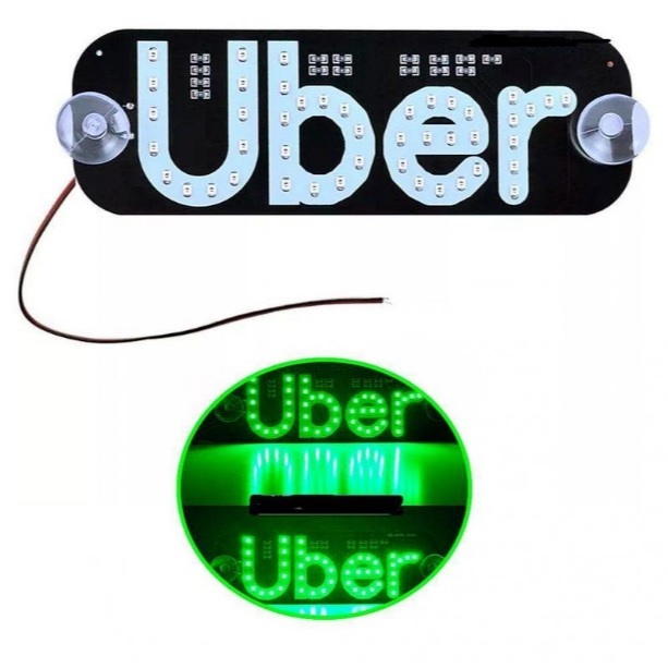 Placa Luminosa LED para Uber - Conexão USB com Ventosas | Shopee Brasil