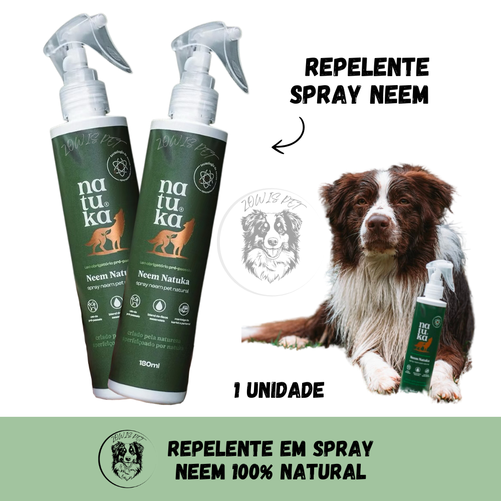 Spray Repelente Neem para Cães Proteção Para Passeio Hidratação e ...
