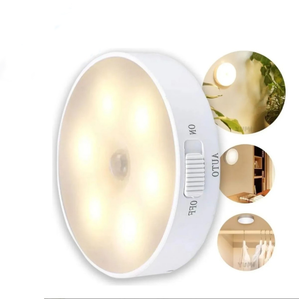 Luminárias Lâmpada Led Sem fio com Sensor Presença recarregável LUZ ...