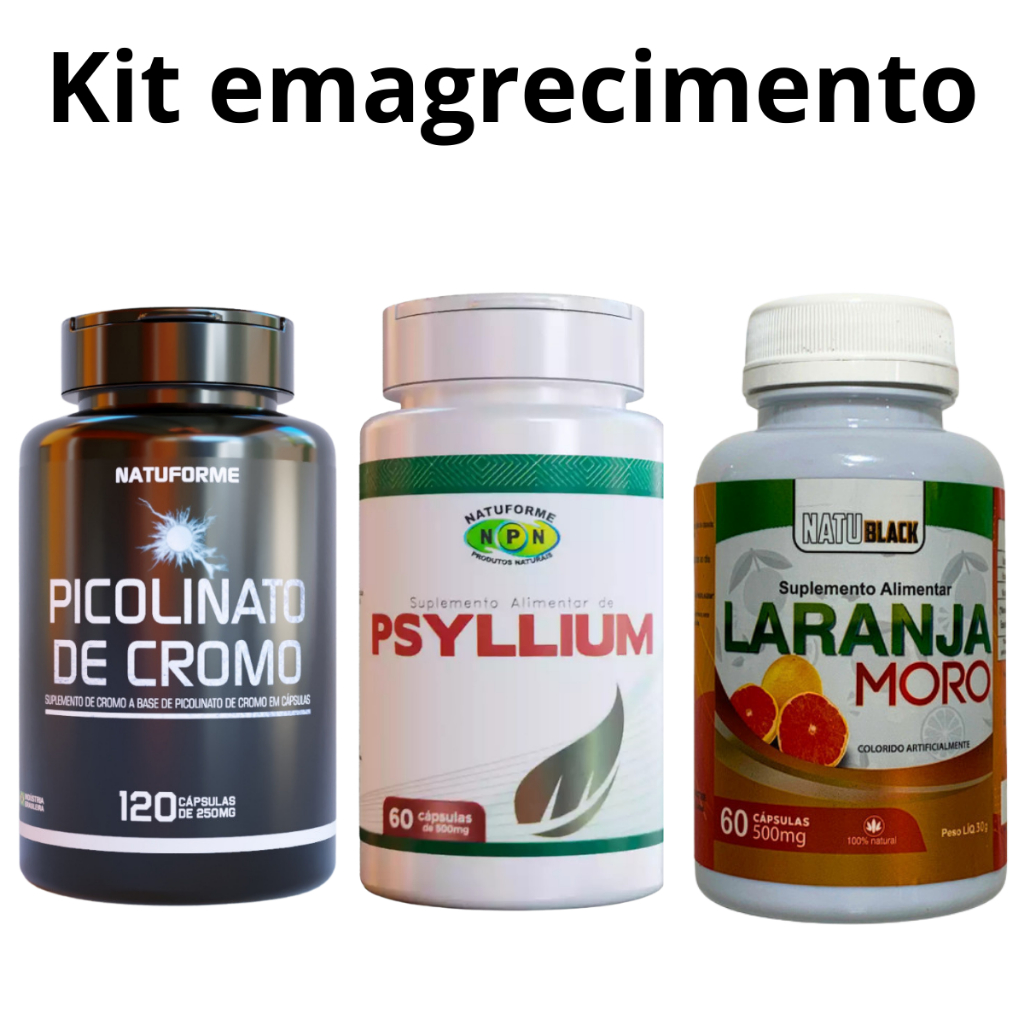 Kit Seca Bucho Turbo Cromo Laranja Moro e Pysillium Perda de Gordura ...