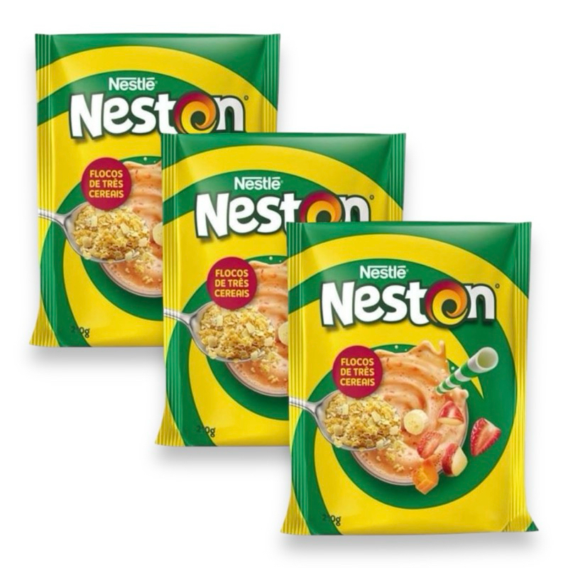 Neston Nestlé 3 Cereais Sachê 210g (12 Pacotes) | Shopee Brasil