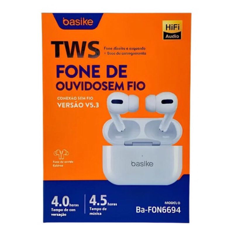 Fones de Ouvido Basike Bluetooth | Shopee Brasil