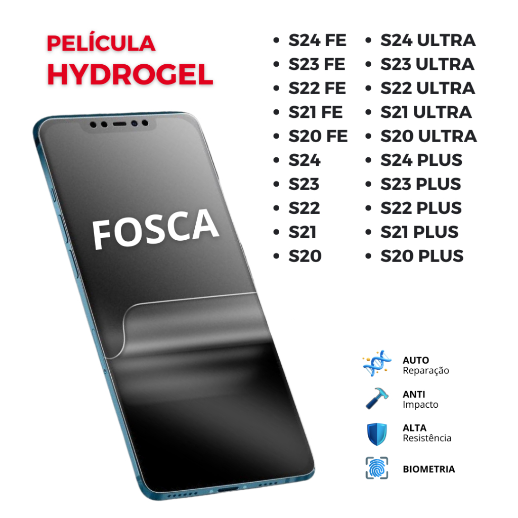 Pelicula Hidrogel FOSCA Flexível Transparente para todos os modelos ...