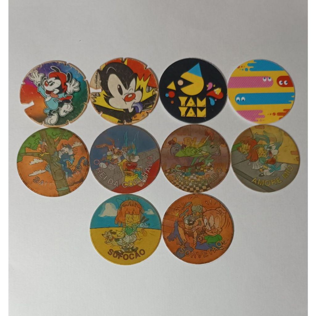Lote com 10 Tazos Animaniacs Pacman Tiny Toon - Lote 48 | Shopee Brasil