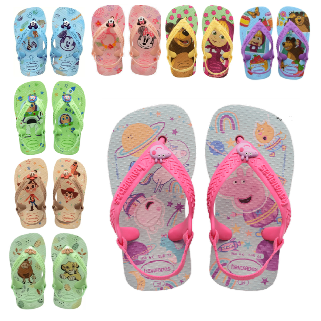 Chinelo Havaianas Original Baby Bebe Disney c/ elástico | Shopee Brasil