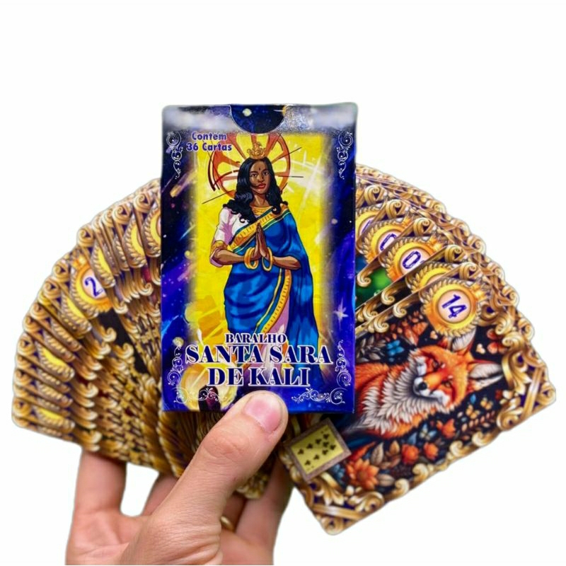Baralho Tarot Santa Sara De Kali Com 36 Cartas Manual Explicativo Tarôt Umbanda Candomblé