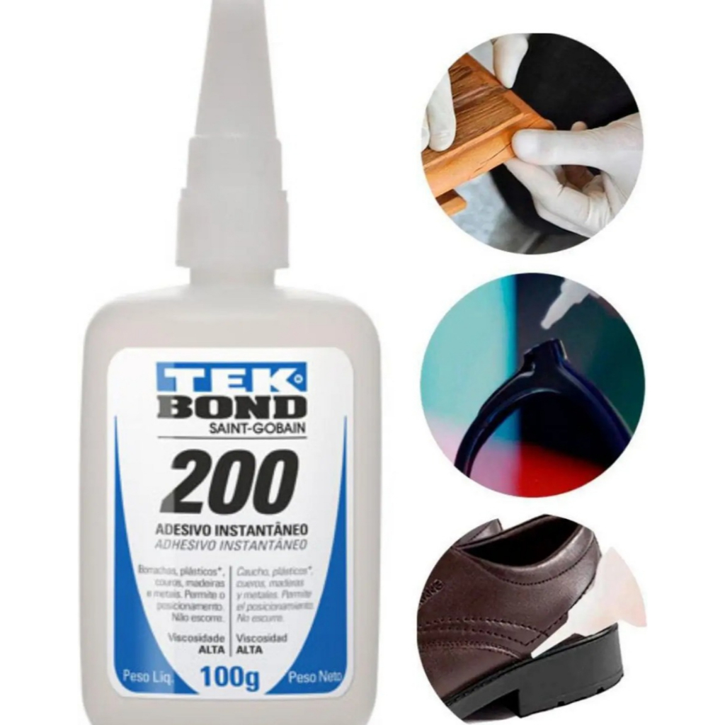 Cola Instantânea Alta Viscosidade Tek Bond 200 Gel 100g Super Bond ...