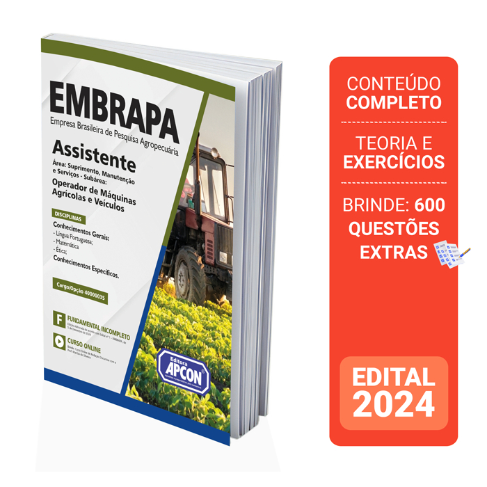 Apostila Embrapa 2025 - Assistente - Área: Suprimento, Manutenção e ...