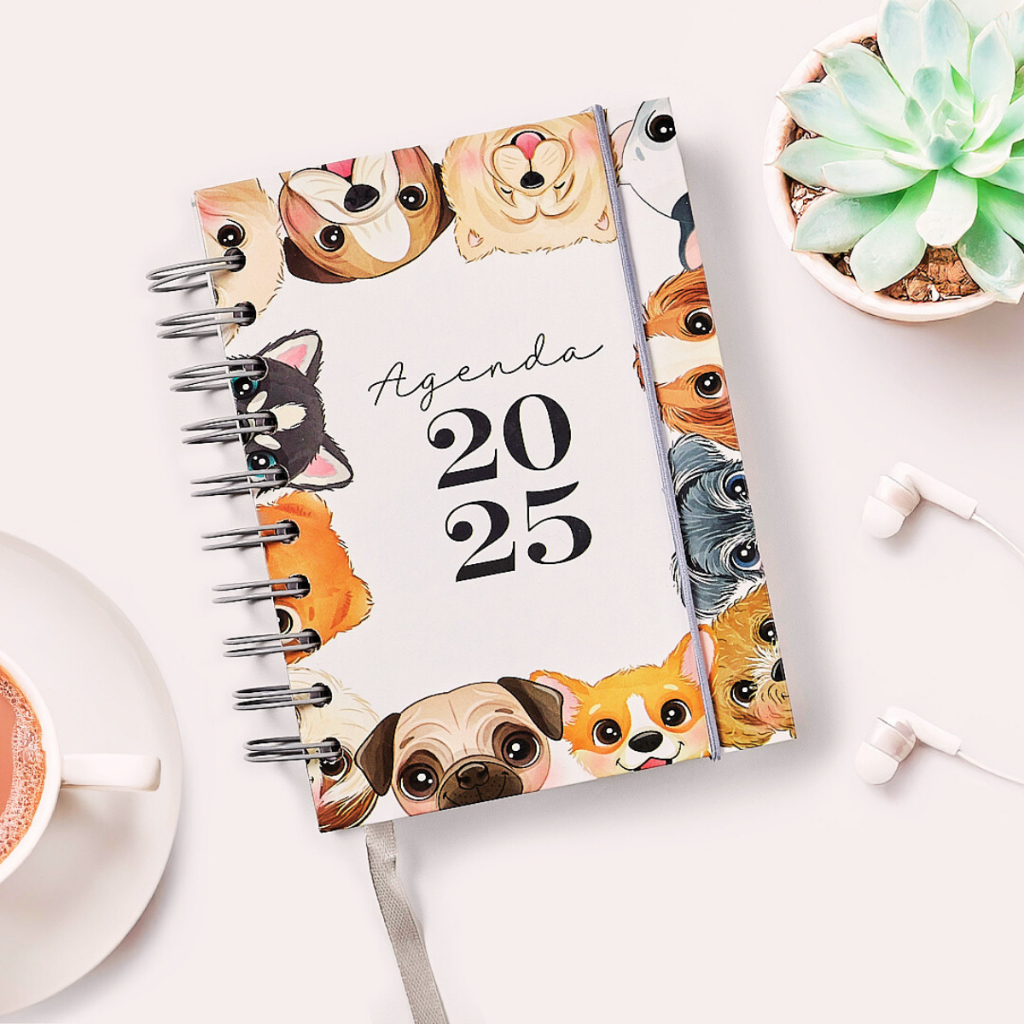 Agenda Diária Grande Capa Dura Espiral Infantil Adulto Pets | Shopee Brasil
