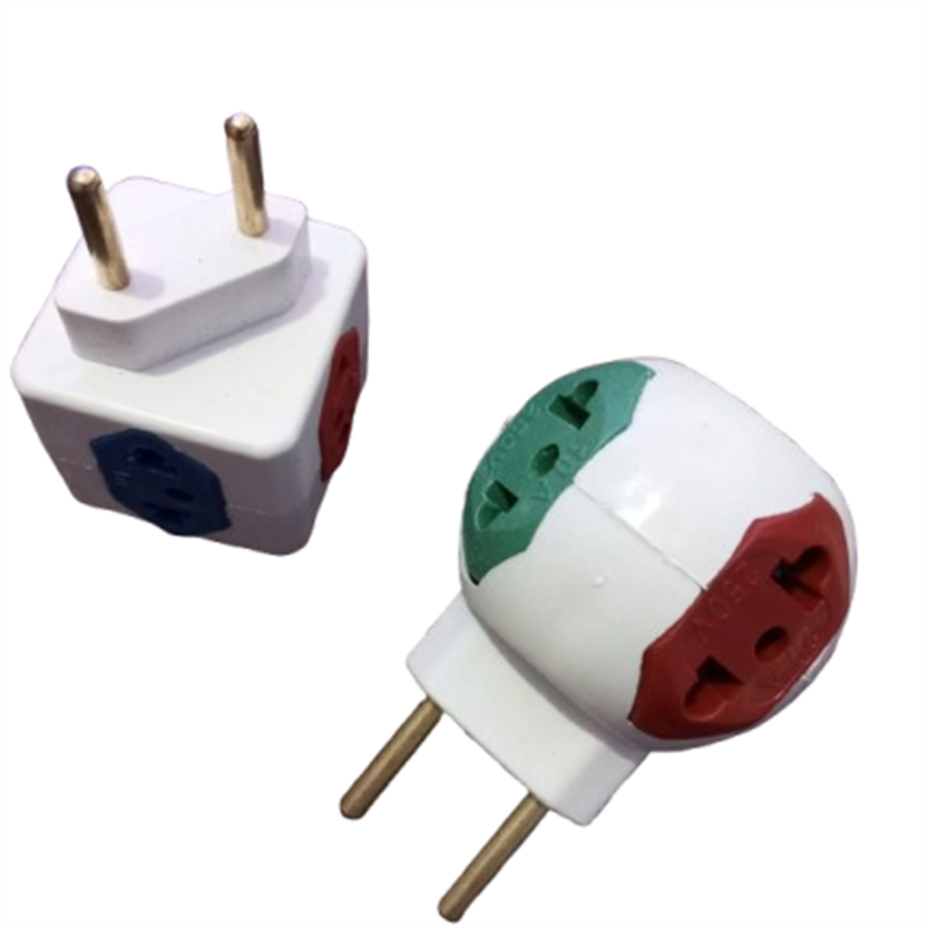 6 Plugue Adaptador De Tomada Americano Para Pino Chato Bipolar Bivolt ...
