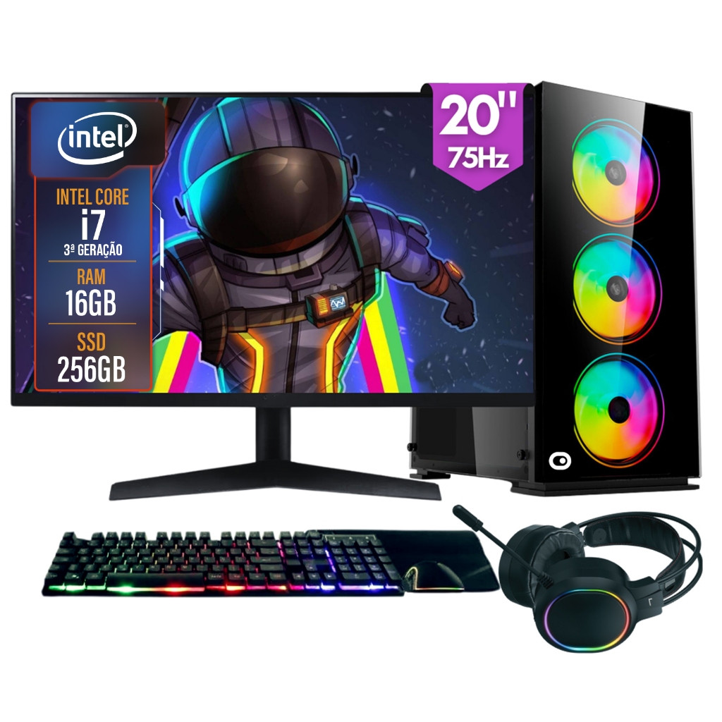 Computador Gamer completo 2Eletro RGB, Intel Core i7, 16GB RAM, SSD ...