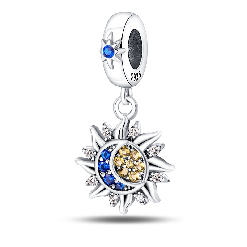Berloque para Pulseira Sol e Lua - Banho Prata 925 | Shopee Brasil