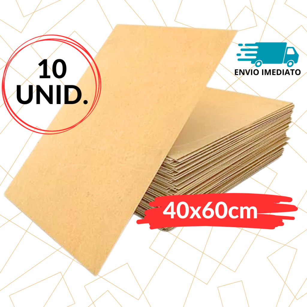 Kit 10 Chapas De Mdf Cru Decorativo 3mm 40x60cm A2 | Shopee Brasil