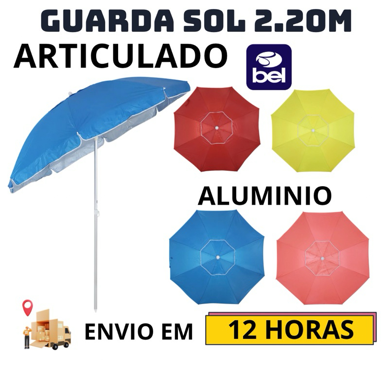 Guarda-Sol Grande 2,20m Articulado Reforçado Capri Praia Piscina ...