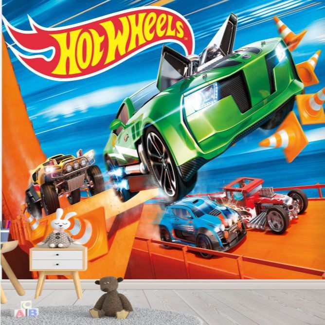 Papel de Parede Adesivo Hot wheels- Decoração Quarto Menino - Cada rolo ...