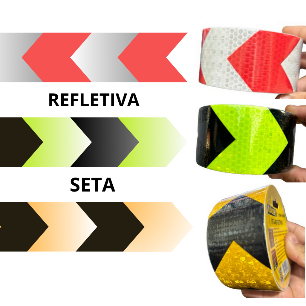 Fita adesiva refletiva sinalização seta parachoque adesivo luminosa ...