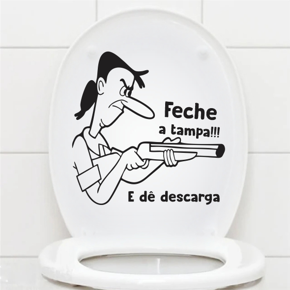 Adesivo Feche a Tampa Vaso Sanitário Sra Meanny Ranheta | Shopee Brasil