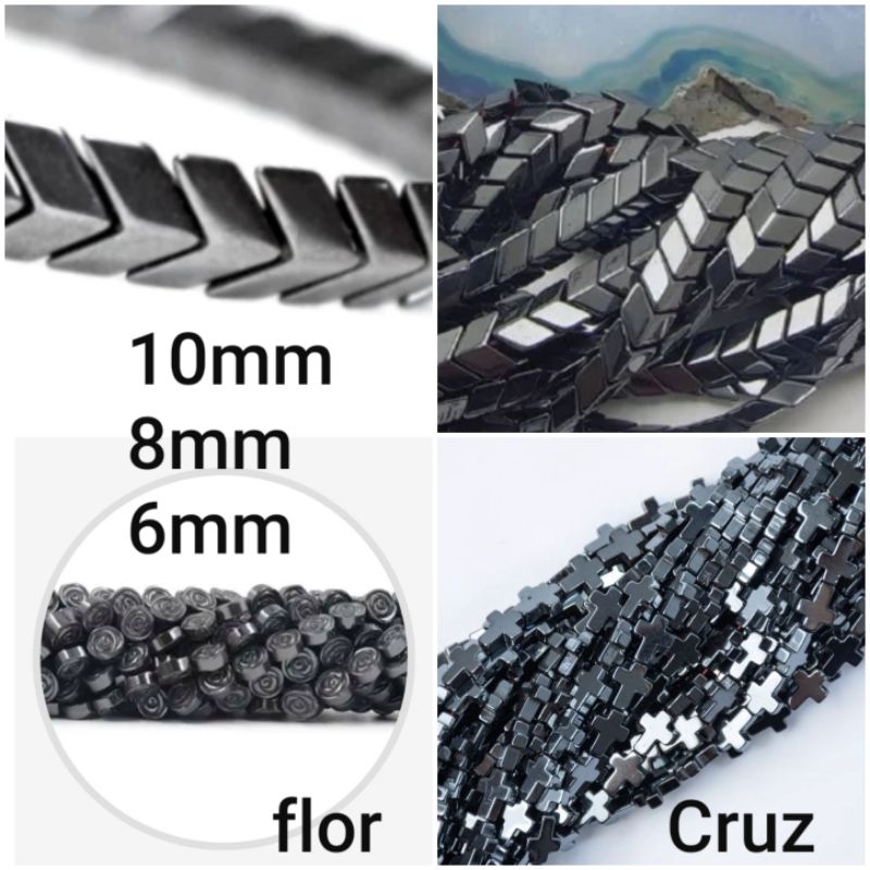 fios de HEMATITA FORMAS, Cruz, flor,seta etc. | Shopee Brasil