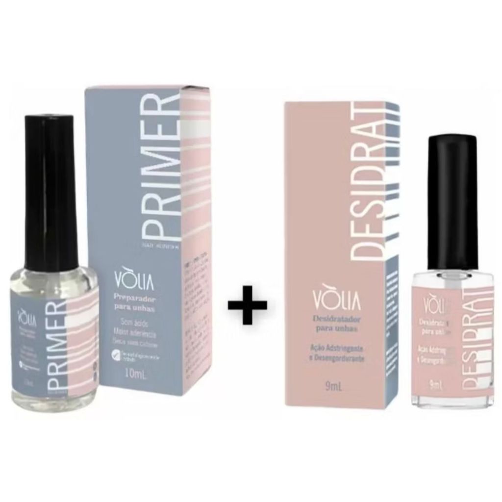 Kit Preparadores De Unhas Vòlia – Desidrat + Primer Sem Ácido - 2 ...