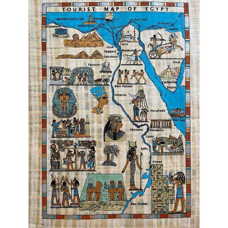 Papiro Mapa do Egito Antigo 30x40 - Importado do Egito | Shopee Brasil