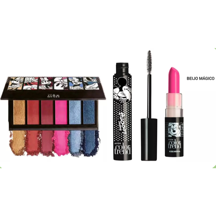 Kit Maquiagem Paleta Sombras Avon Minnie Disney (03 Itens) | Shopee Brasil