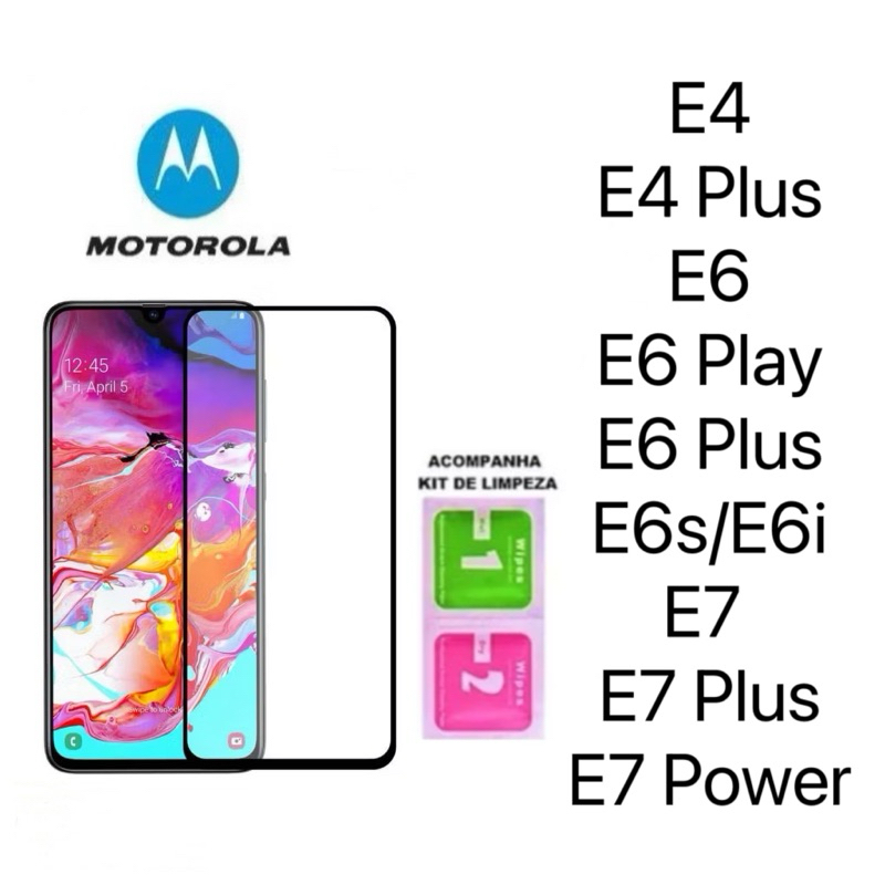 Película De Vidro Temperado 3D/9D Tela Para Motorola E4/E4 Plus/E6/E6 ...