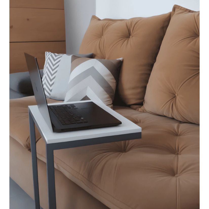 Mesa Lateral Notebook com Pés de Ferro Resistente e Elegante Apoio Sala ...