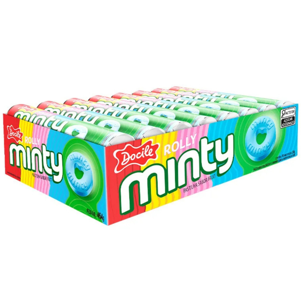 Pastilha Rolly Minty Fruit C/16 Unidades Docile | Shopee Brasil