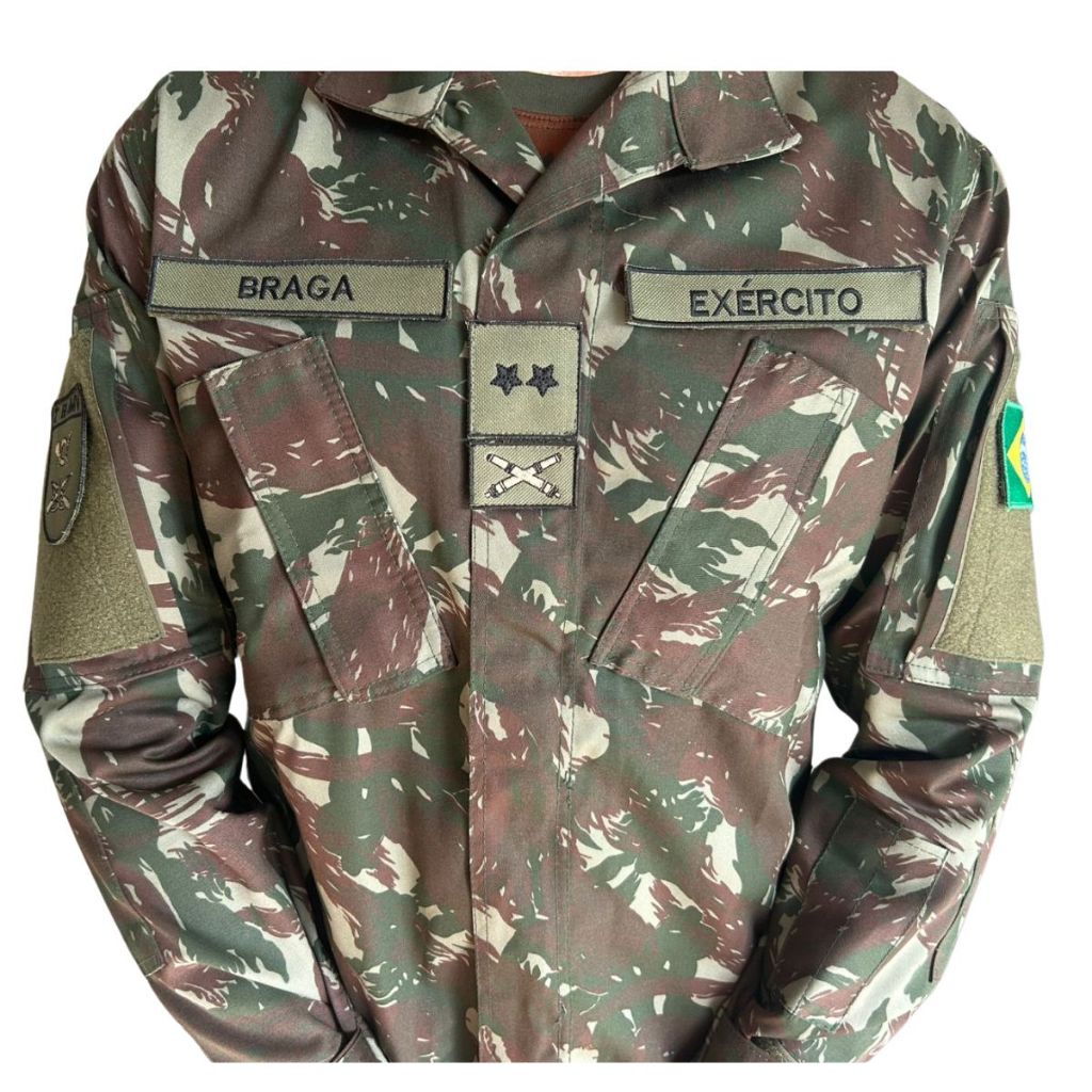 FARDA MODELO NOVO COM BORDADOS PRONTOS CAMUFLADA ALTA SOLIDEZ CEDRO EB ...