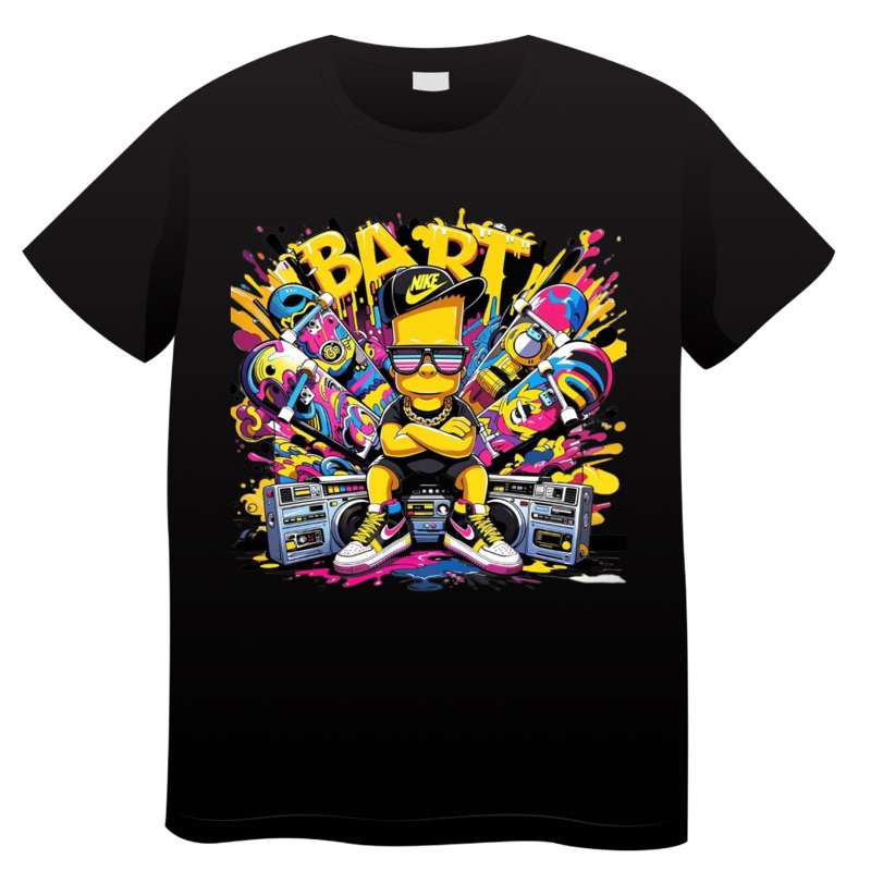 Camiseta Masculina Bart Simpson Colors Fun Infantil Plus Size | Shopee ...