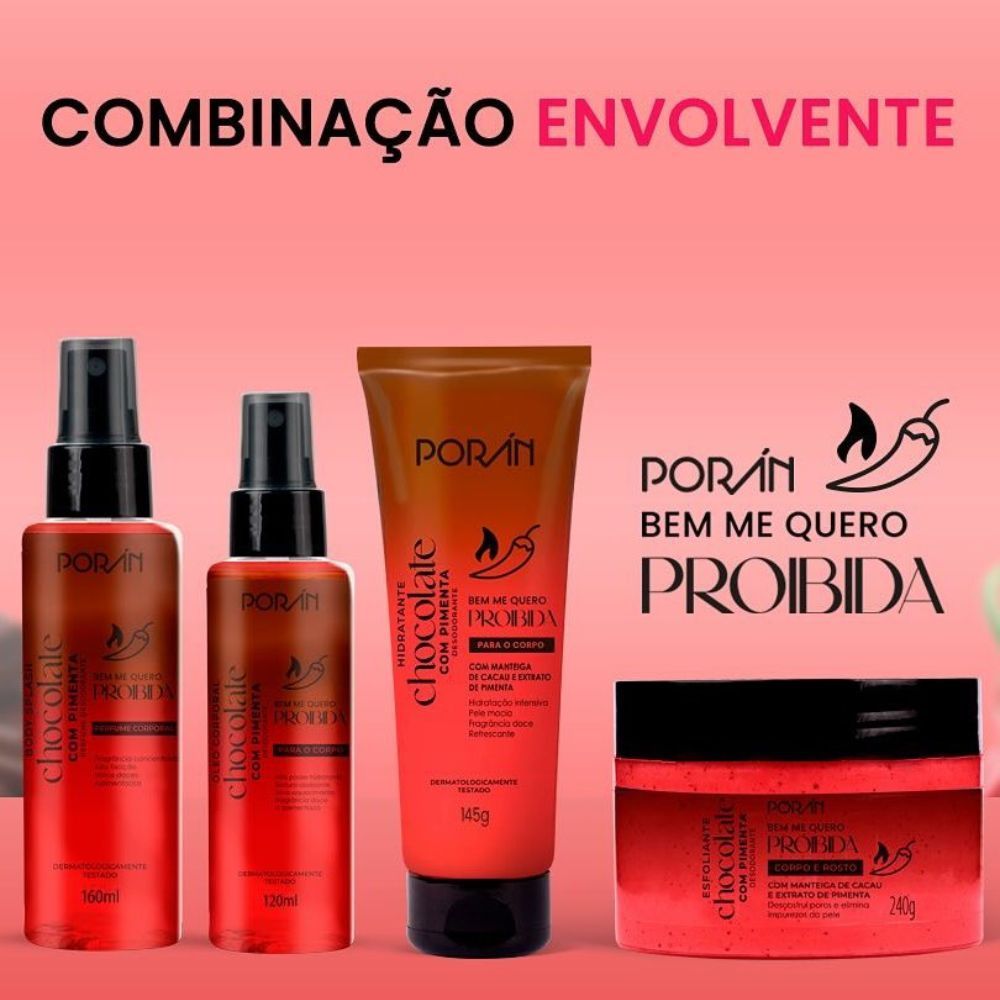 Kit Cuidado Corporal Chocolate com Pimenta Esfoliante + Hidratante ...