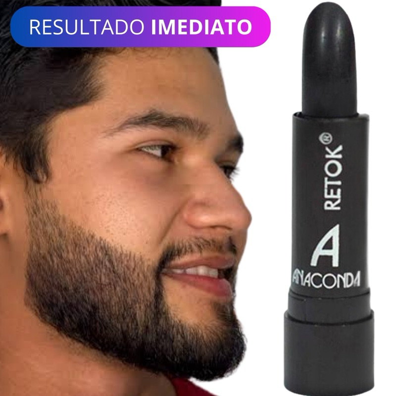 Preenchedor De Barba Falha Bigode Bastão Retok - Preto e Castanho ...