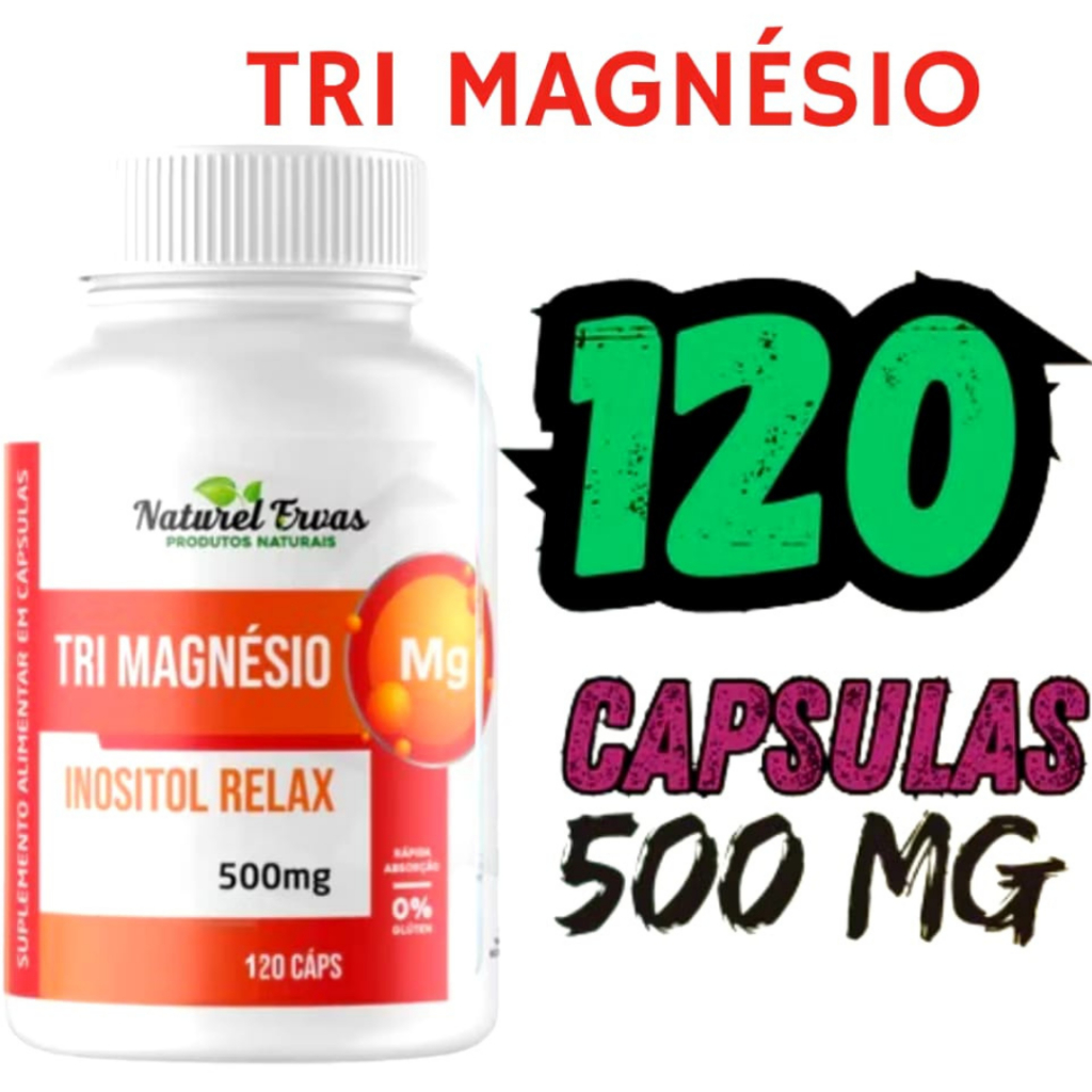 Legítimo Tri Magnésio com Inositol 120 cápsulas 500mg 100% Original ...