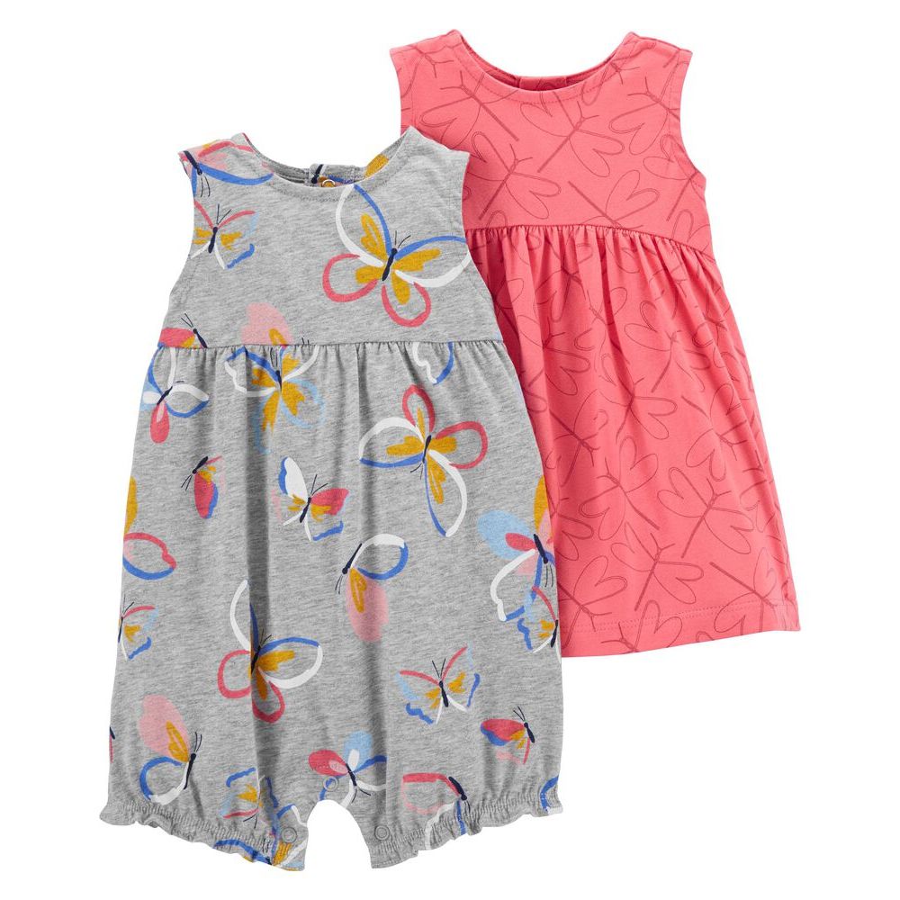 C366 kit vestido e romper Carters original borboleta menina tamanho 6 ...