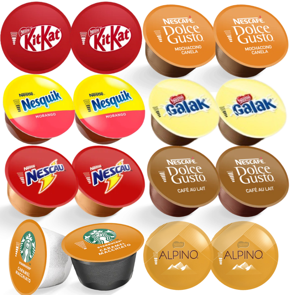 Kit cápsulas Dolce Gusto Kit Kat, Starbucks, Nesquik, Galak, Canela ...