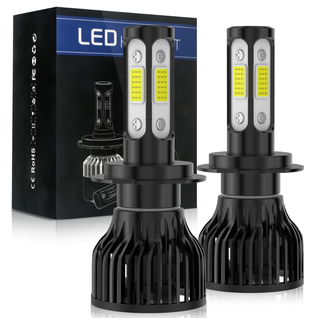Par Lâmpadas Farol 4 Lados Led H4 H7 H8 H11 9005 Hb3 9006 Hb4 | Shopee Brasil
