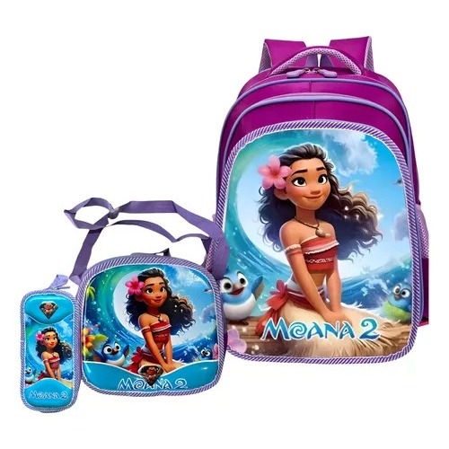 Kit Mochila Moana 2 Infantil De 3d Alto-relevo Com Lancheira E Estojo ...