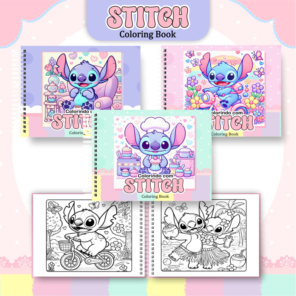 Livro de Colorir Stitch - Volume 1 - 50 folhas - 180g | Shopee Brasil