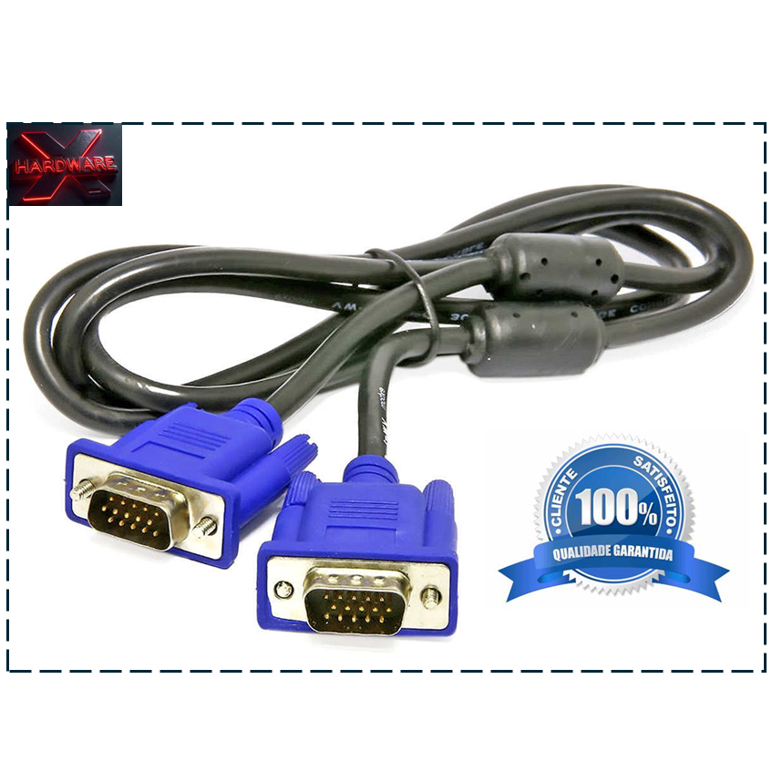 Cabo VGA 1,8 m para Monitor - TV - Projetor - Datashow (ALTA QUALIDADE ...