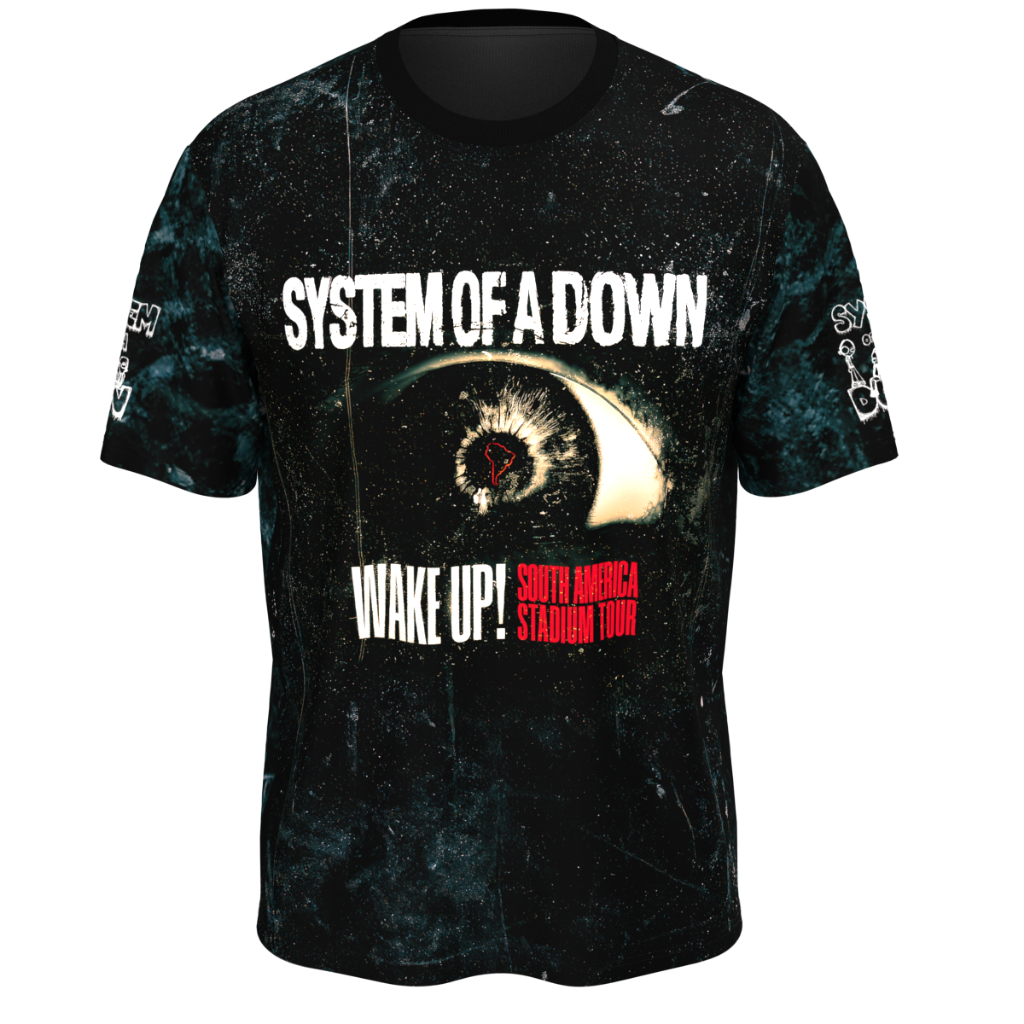 Camiseta System of a Down Premium Camisa SOAD Wake Up Personalizada Blusa South America Tour ...