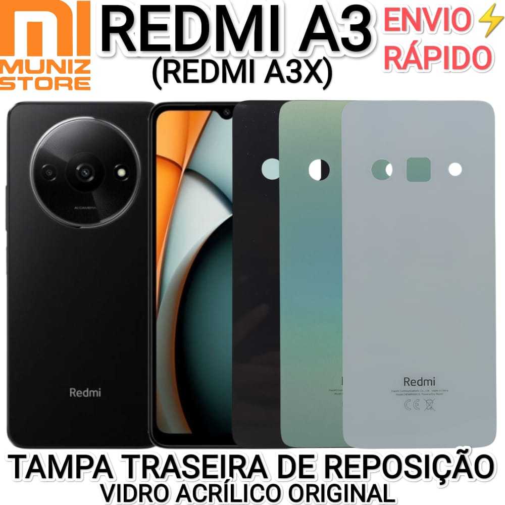 Tampa Traseira Redmi A3/Redmi A3X Xiaomi 100% Original Vidro De ...