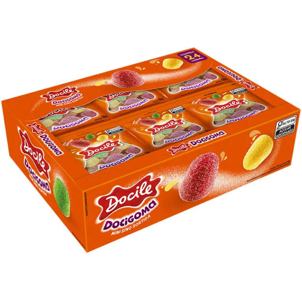 Balas de Goma Mini Sino Sortida C/24 unidades de 18g Docile | Shopee Brasil