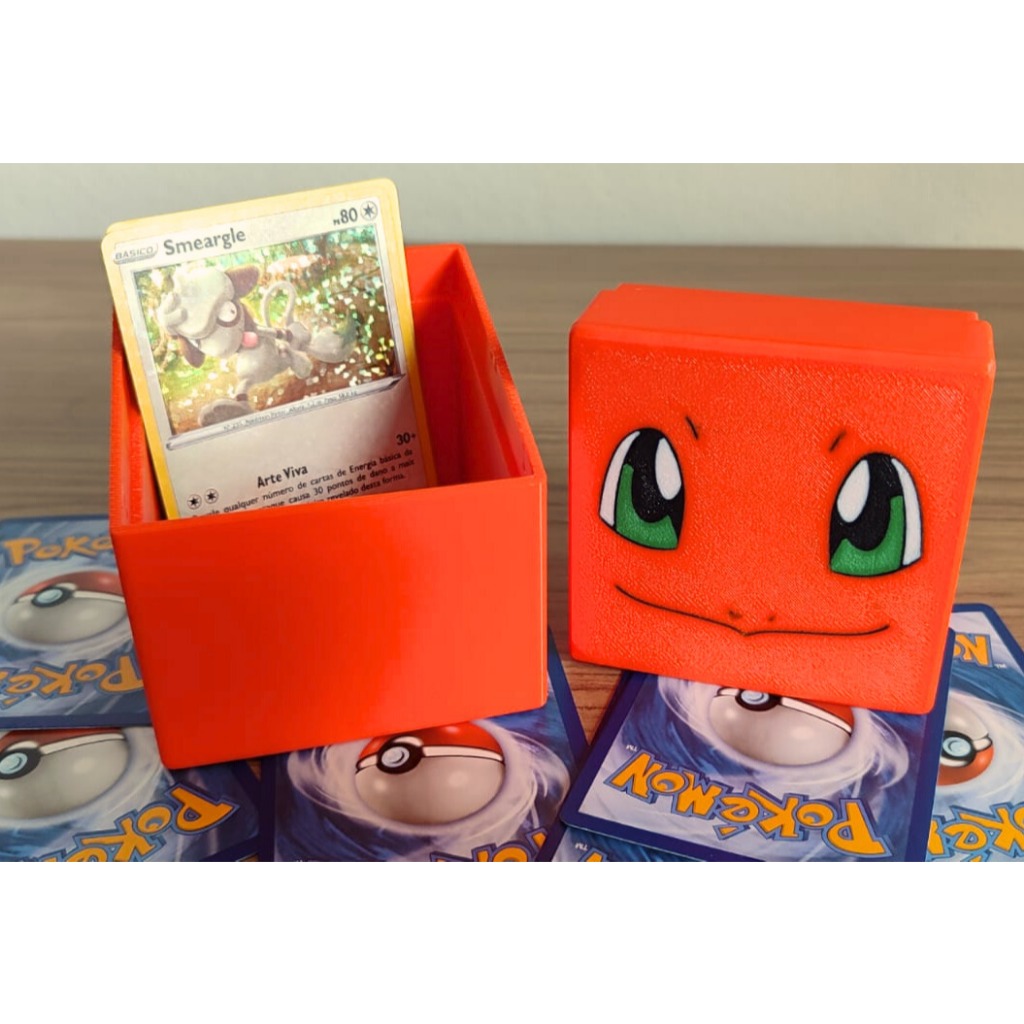 Deck box Temática Pokémon Charmander - Capacidade para 100+ cards ...