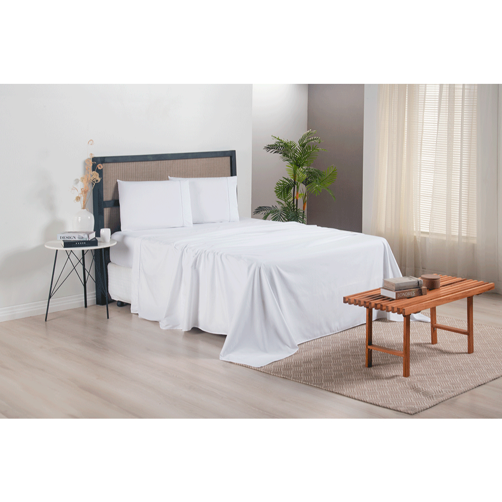 Jogo de Lençol Versatile Ponto Palito Completo 04 Peças Queen ...