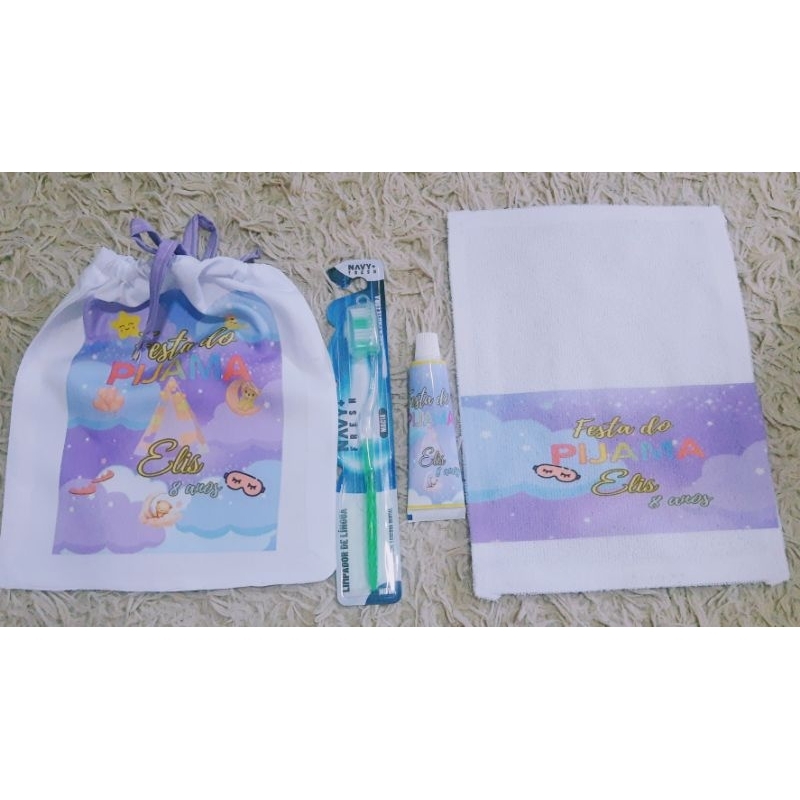 Festa do pijama Kit higiene personalizado | Shopee Brasil