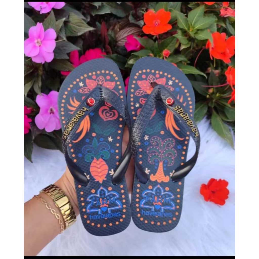 CHINELO FARM HAVAIANAS VERÃO MACIO TROPICAL VIBES | Shopee Brasil